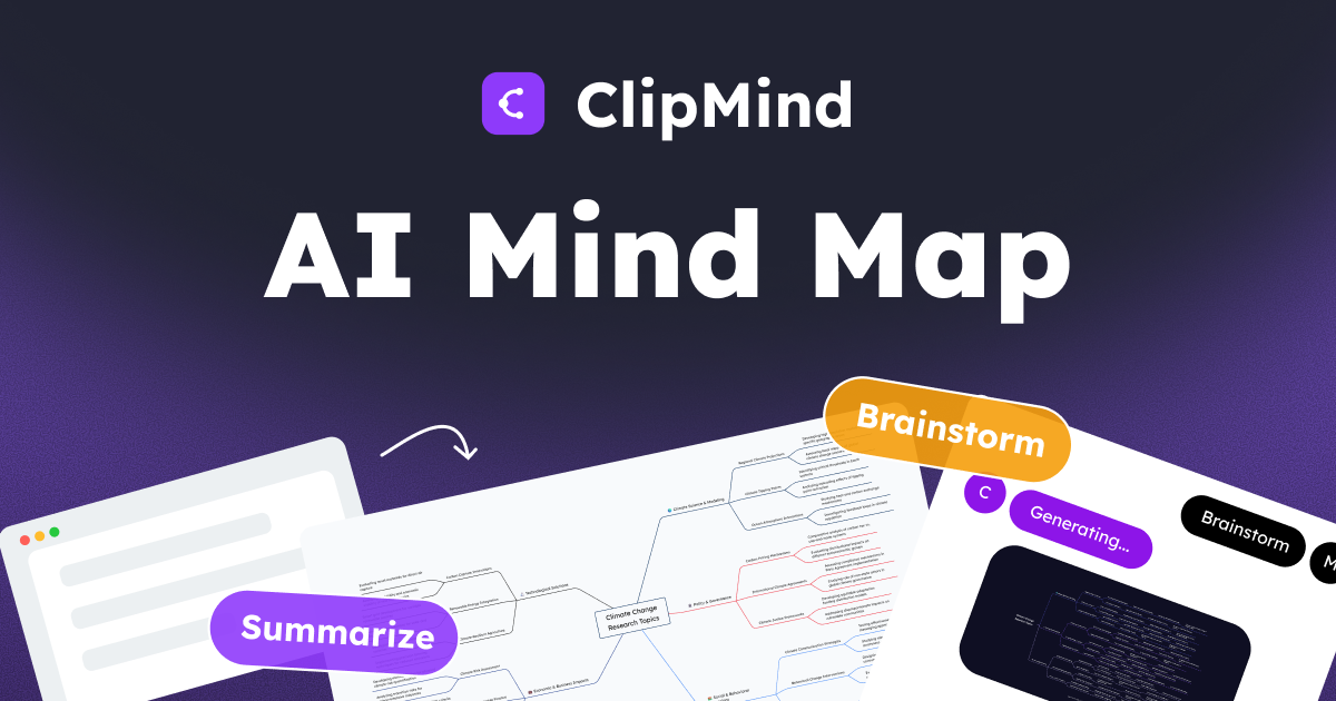 ClipMind | AI-Powered Mind Map Maker, Summarizer, and Brainstorming Tool